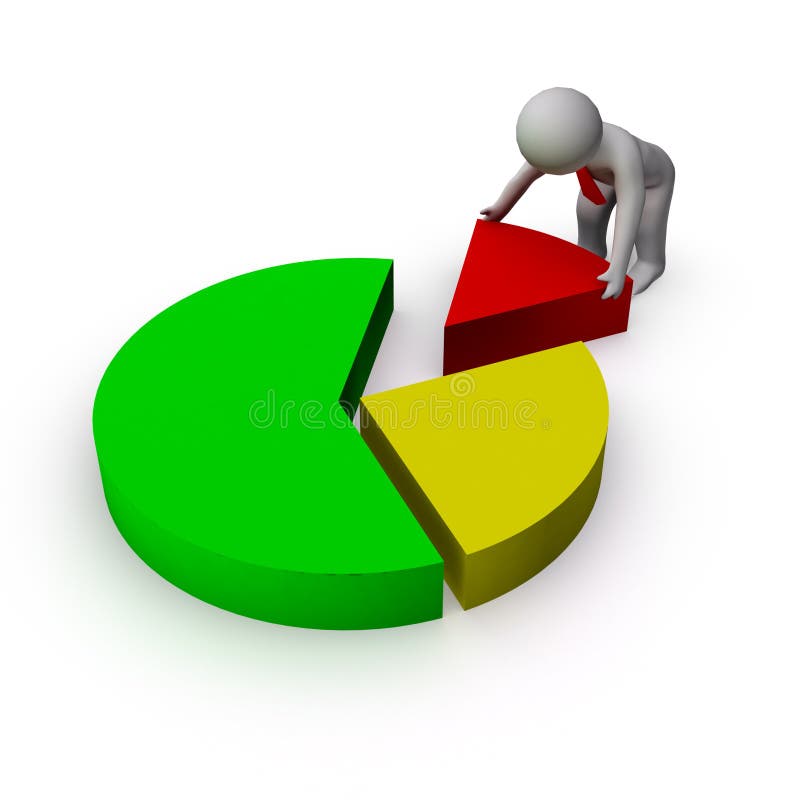 3d man with business chart stock illustration. Illustration of ...