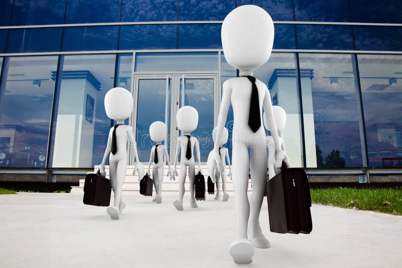 3d Man Business Man Team Work Concept Stock Illustration - Illustration ...