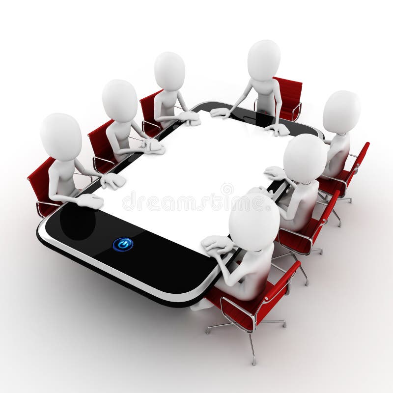 3d Man Business Conference Concept Stock Illustration - Illustration of ...