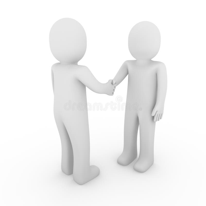 3d Small People - Handshake Stock Illustration - Illustration of human ...
