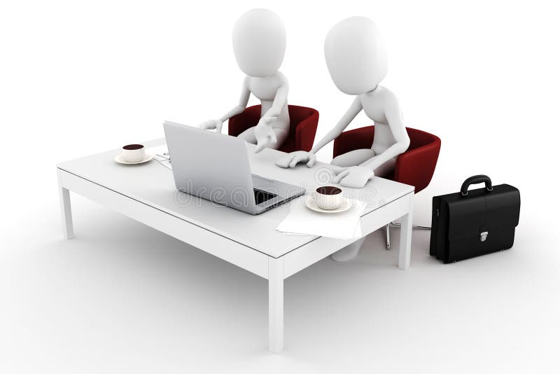 3d Man Business Man Team Work Concept Stock Illustration - Illustration ...