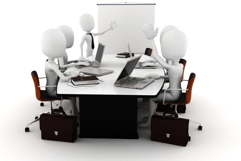 3d man business meeting stock illustration. Illustration of ...