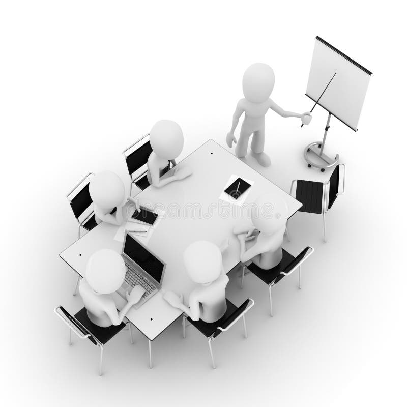 3d Man, Business Meeting-isolated on White Stock Illustration ...