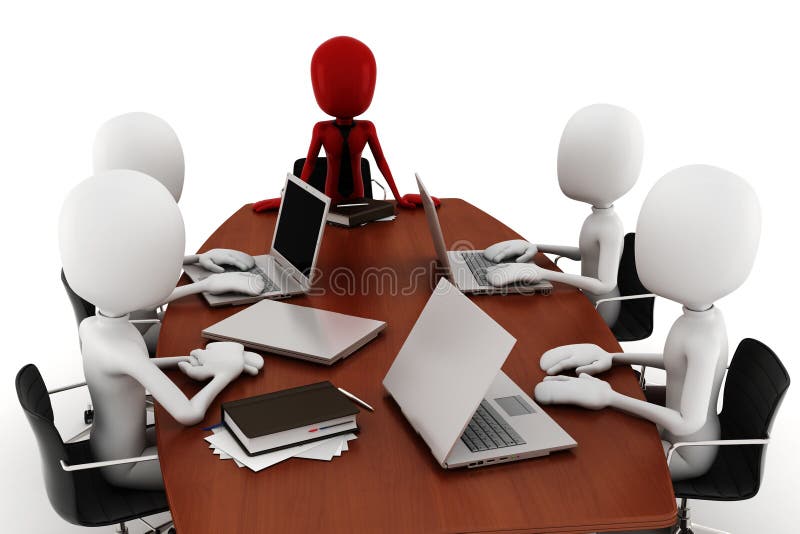 3d Man Business Meeting - on White Stock Illustration - Illustration of ...