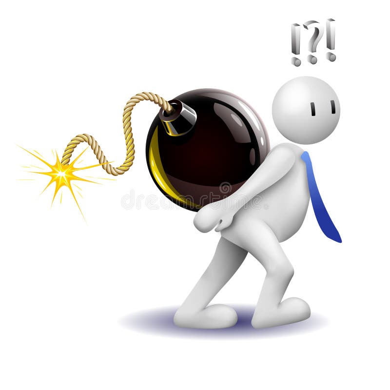 Cute, Funny, Crazy - Cartoon Bomb Character. Stock Vector ...