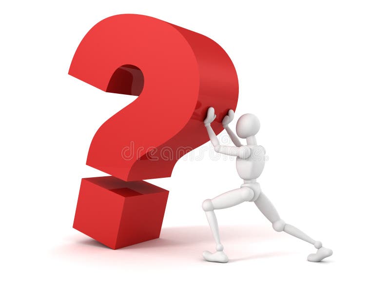 3d Man Character with Big Red Question Mark Stock Illustration ...