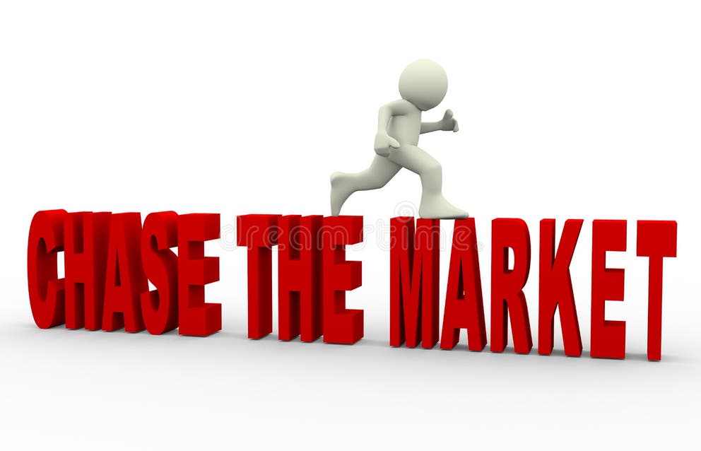 3d man chasing market stock illustration. Illustration of irrational ...