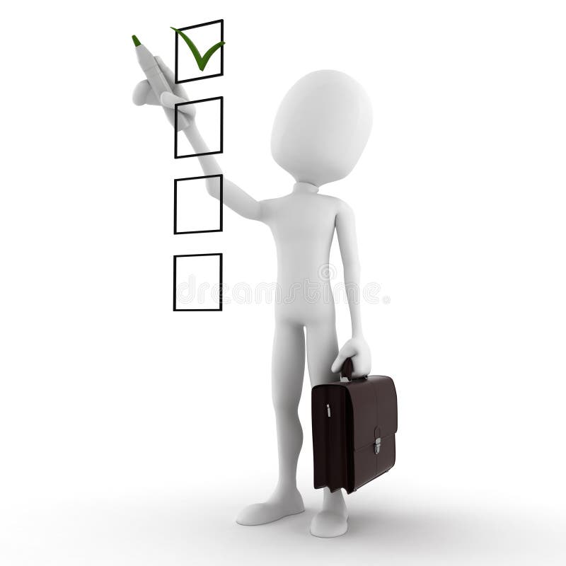 3d man and check list stock illustration. Illustration of activity ...