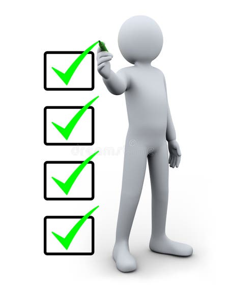 3d man and checklist stock illustration. Illustration of complete ...