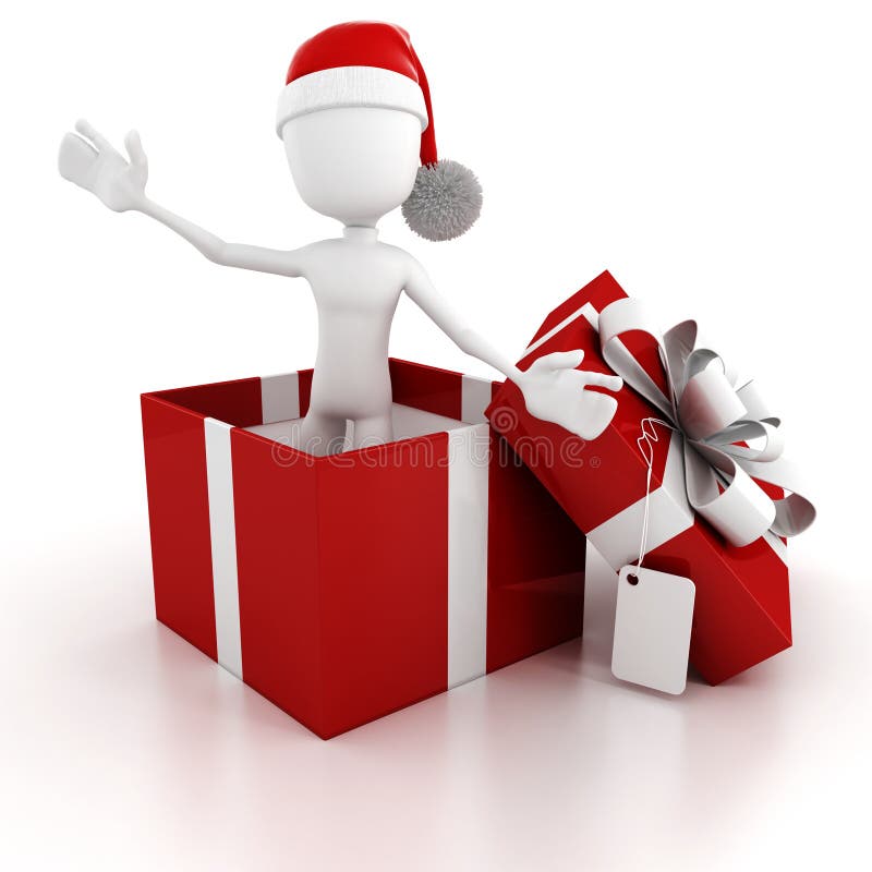 3D Person Coming Out of a Box Stock Illustration - Illustration of ...