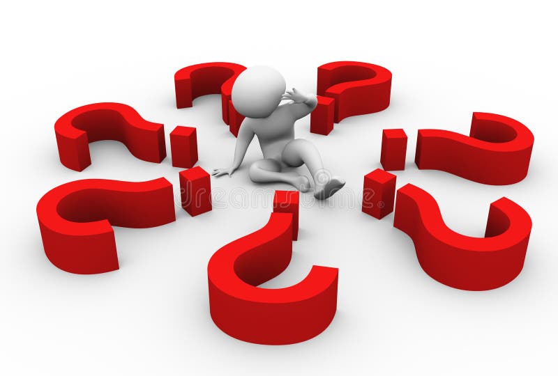 3d man confused stock illustration. Illustration of challenge - 19805679