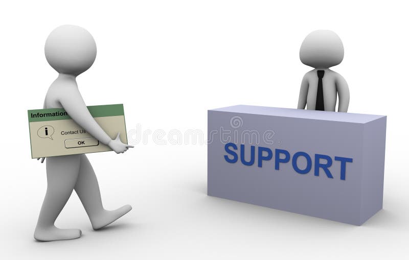 3d man contacting support stock illustration. Illustration of ...