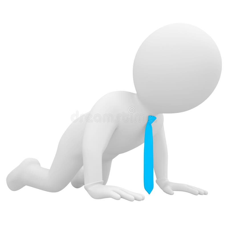 Man Crawling On Knees Symbol. Flat Isometric Icon Or Logo. Stock Vector ...