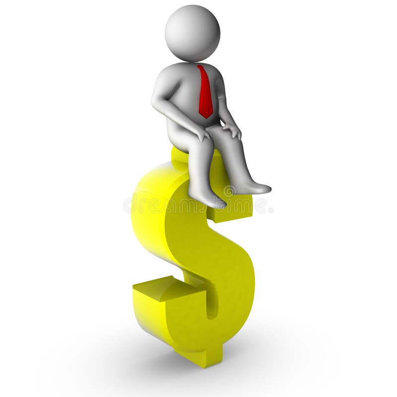 3d man with dollar sign stock illustration. Illustration of gesture ...