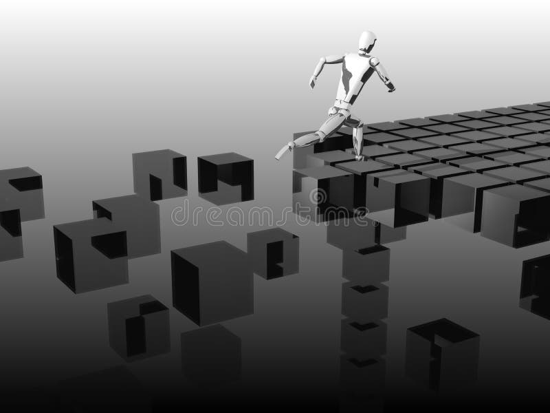 3D Man Escaping Destruction Stock Illustration - Illustration of ...