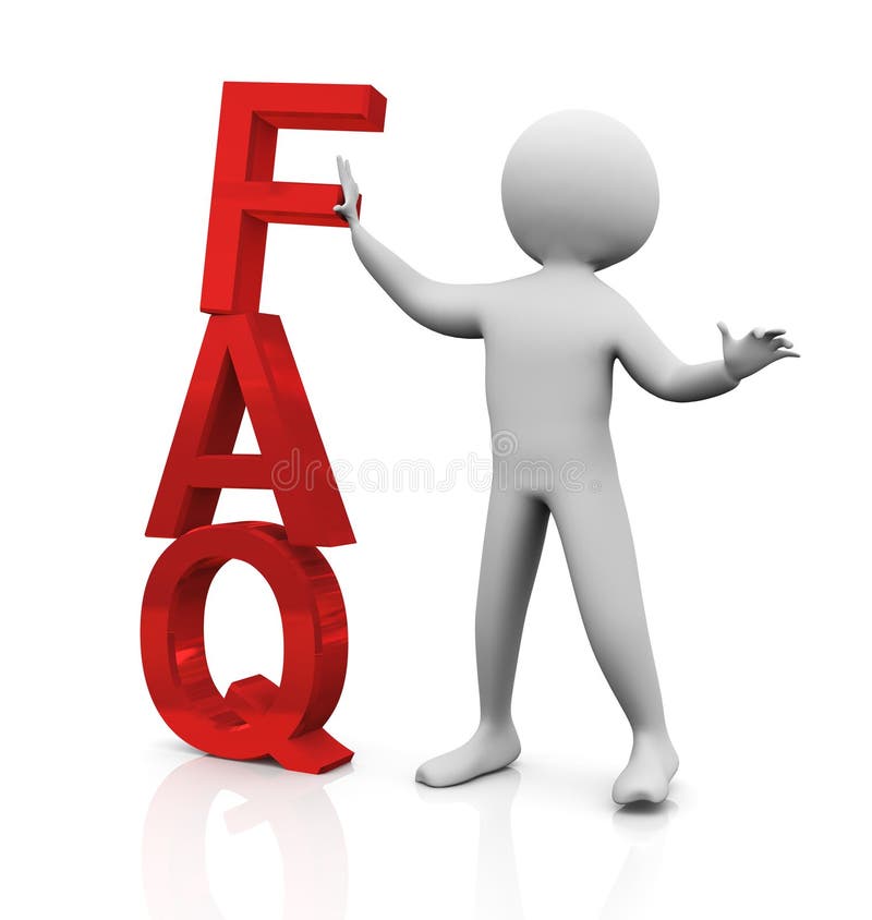 3d man with faq stock illustration. Illustration of text - 19662012
