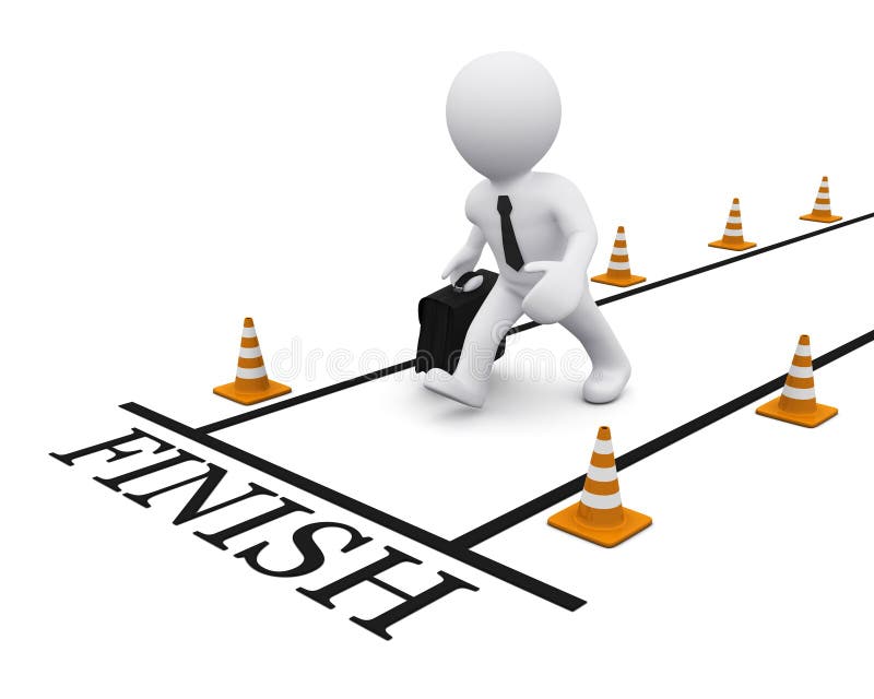 3D man on the finish line stock illustration. Illustration of activist ...