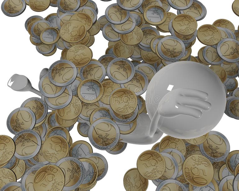 3D man floating in money stock illustration. Illustration of financial ...