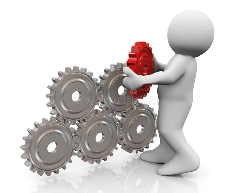 3d man and gear pyramid stock illustration. Illustration of equipment ...