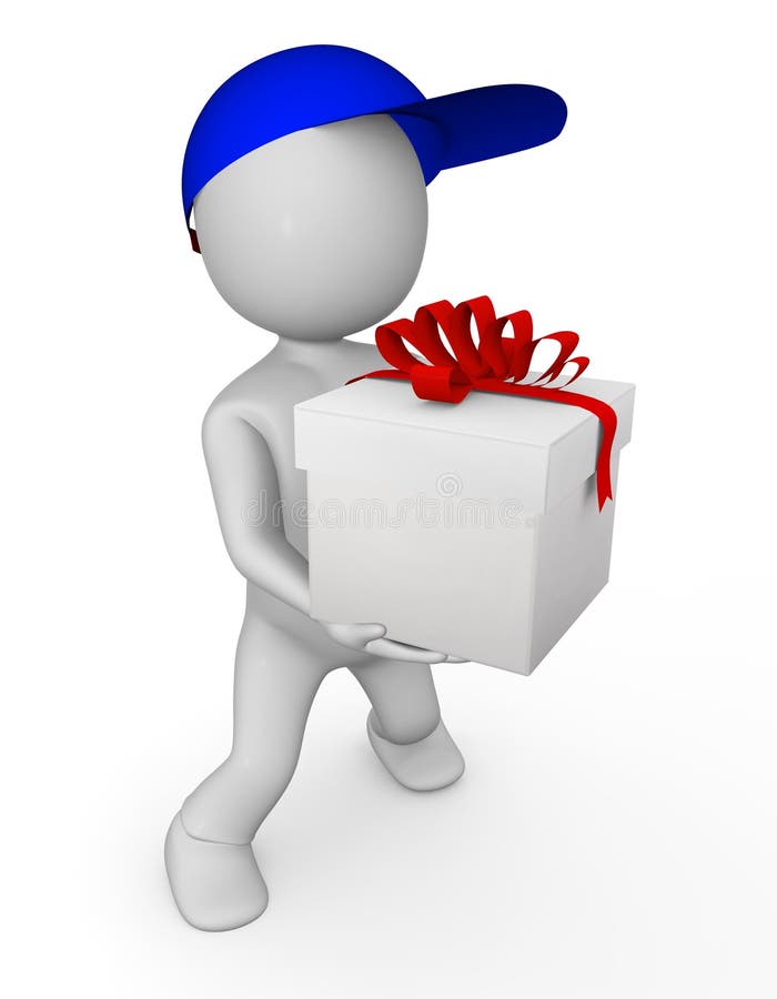 3d Man in Vector with Gift Box Stock Vector - Illustration of figure ...