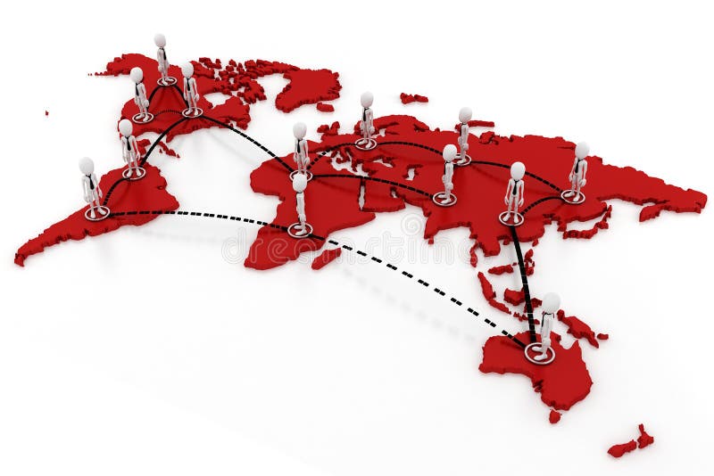 3d Man Businessman Global Partnership Stock Illustration - Illustration ...