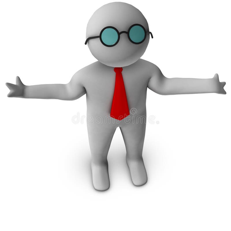3d man having problem stock illustration. Illustration of asking - 14430658