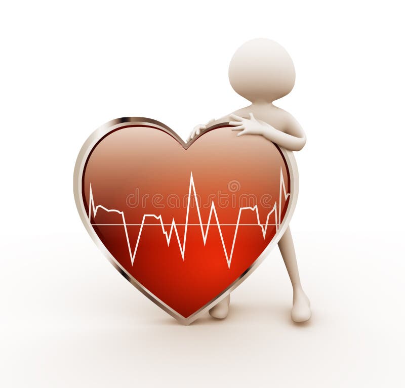 3d Man With Heart Royalty Free Stock Image - Image: 18219676