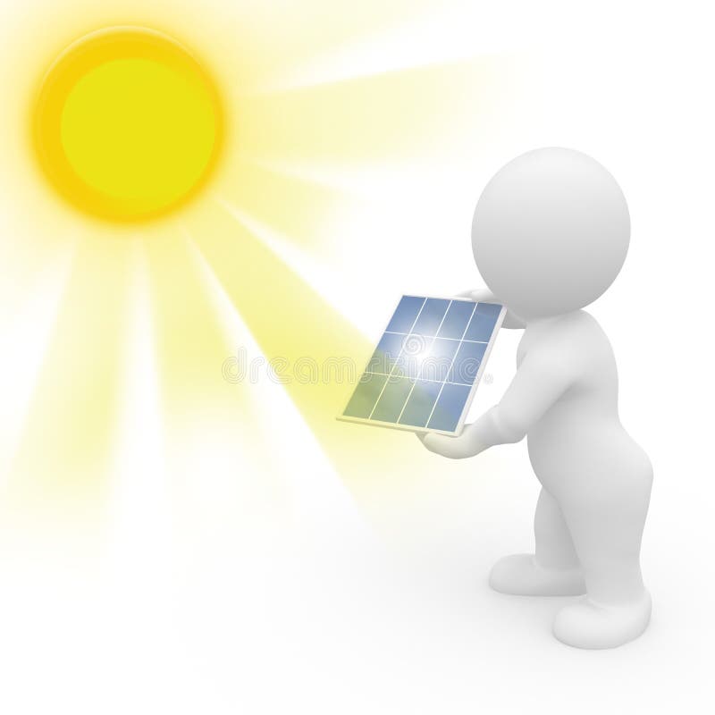 3D Human Holding Light Bulb Stock Illustration - Illustration of ...