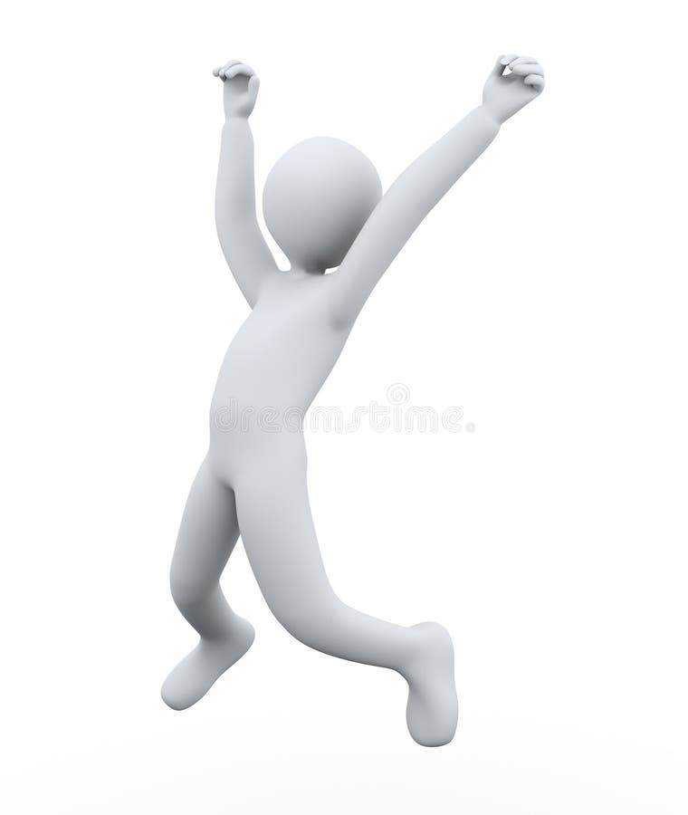 Stick Man Stick Figure Happy Jumping Celebrating Stock Vector ...