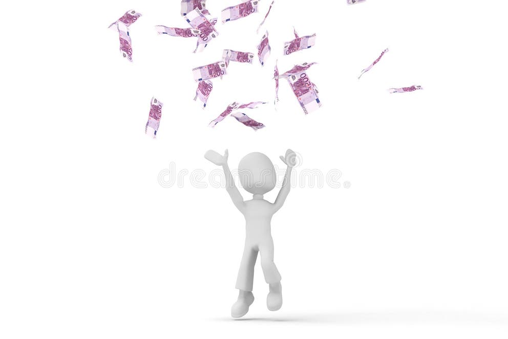 3d Man - Jump for the Money Stock Illustration - Illustration of ...