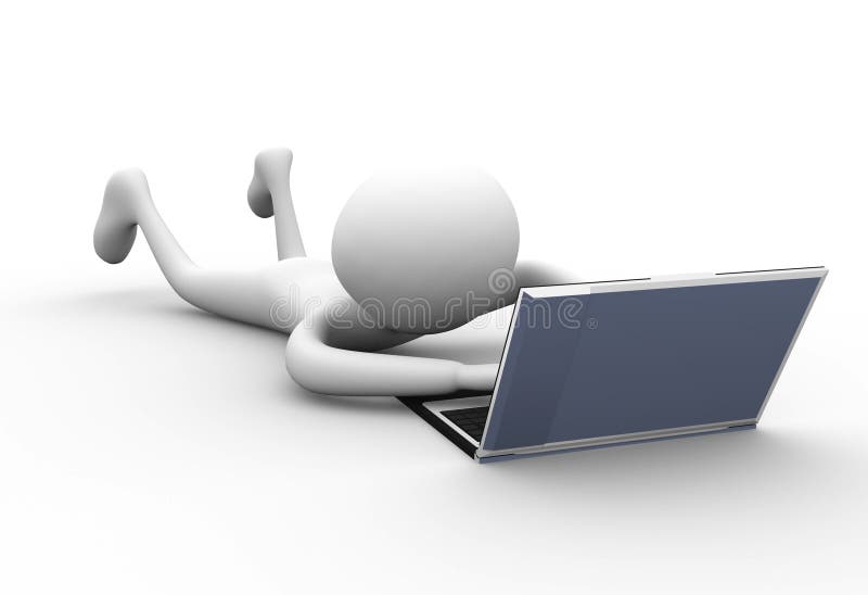 Man with Phone on White. Isolated 3D Stock Illustration - Illustration ...