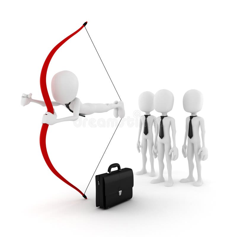 3d Man Businessman with Target and Arrows Stock Illustration ...