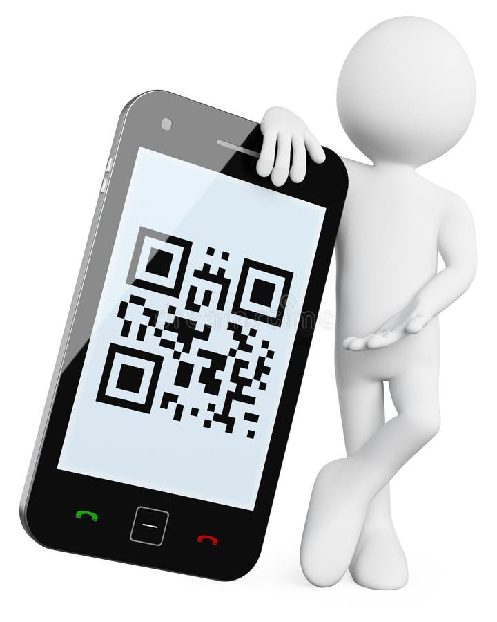 3D Man - Mobile QR codes stock illustration. Illustration of black ... 3D Man - Mobile QR codes stock illustration. Illustration of black ...