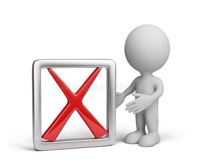 3d Man with a Negative Symbol Stock Illustration - Illustration of ...