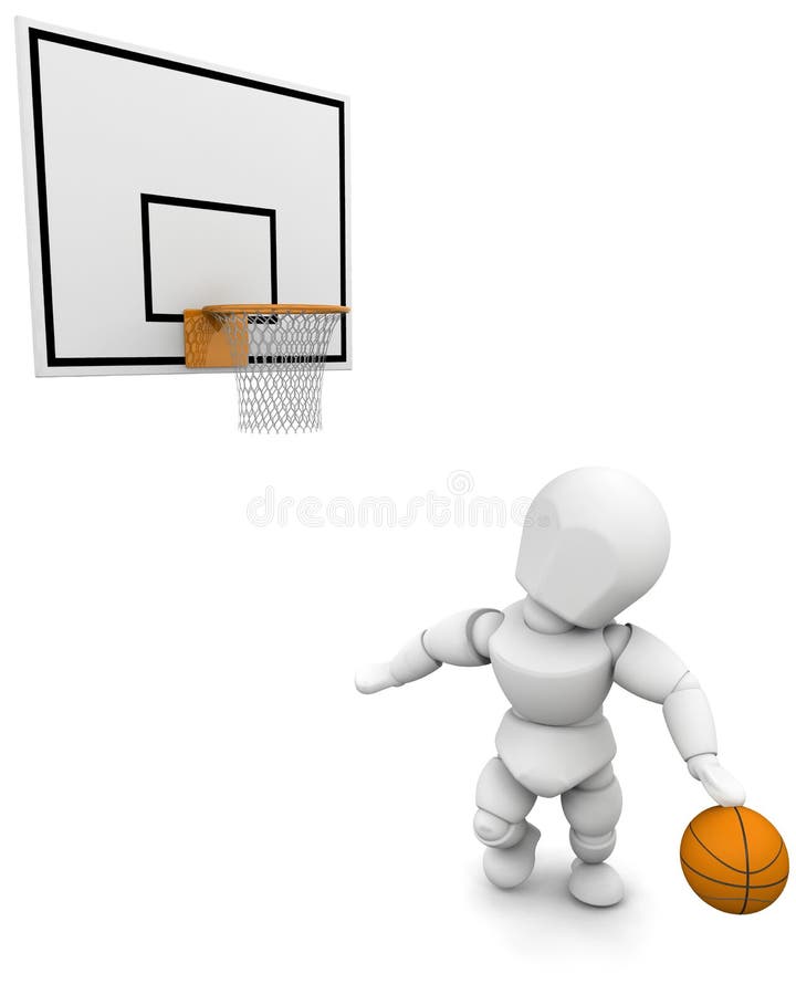 3D man playing basketball stock illustration. Illustration of play ...
