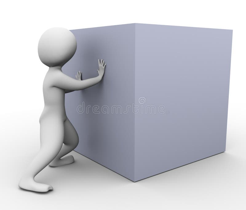 Pushing box stock illustration. Illustration of push - 18564783