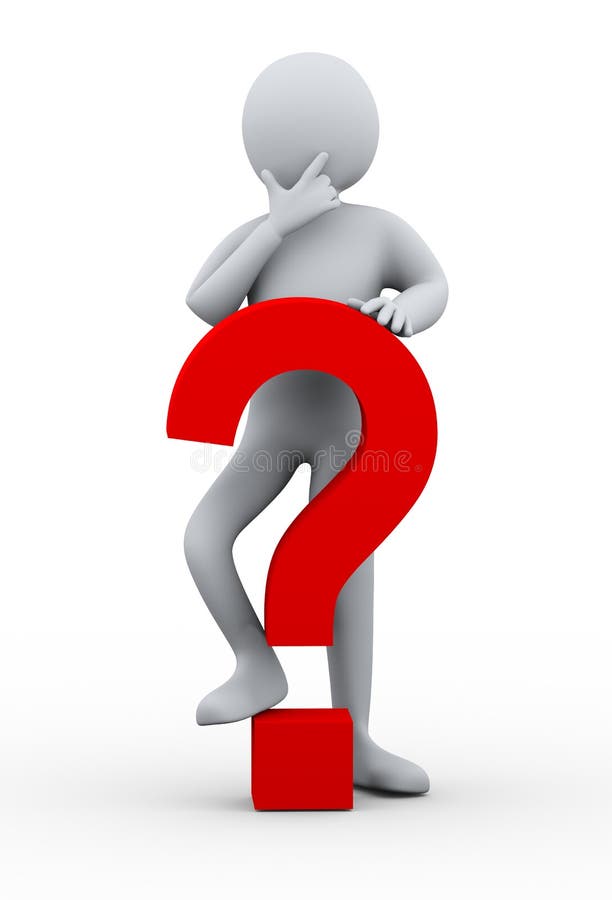 3d man with question mark stock illustration. Illustration of cartoon ...