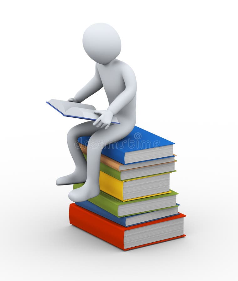 3d man reading book stock illustration. Illustration of character ...