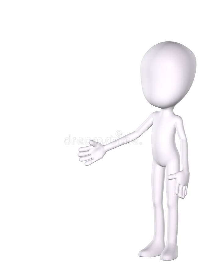 3D Man Ready for Handshake stock illustration. Illustration of three ...