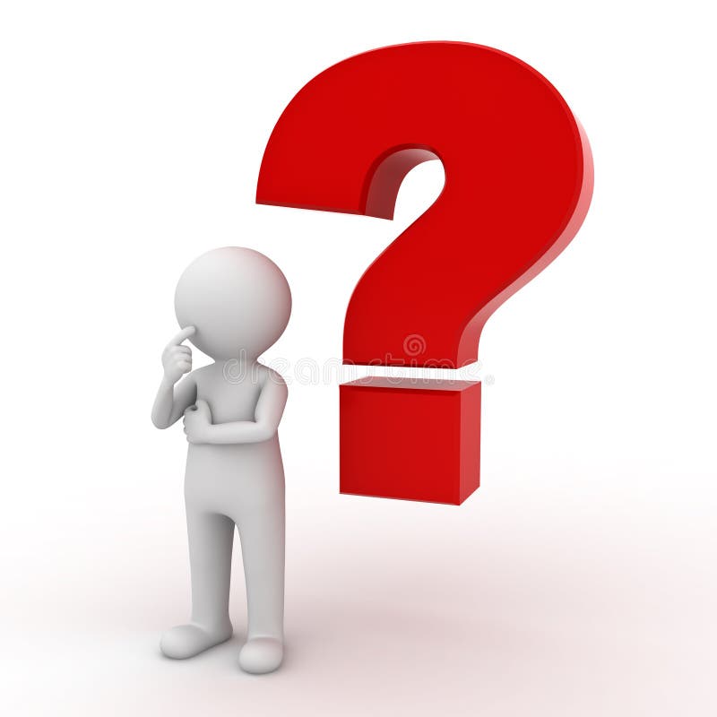 3d white people. Question stock illustration. Illustration of grey ...