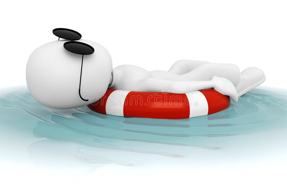 3d man, relaxing in a pool stock illustration. Illustration of swim ...