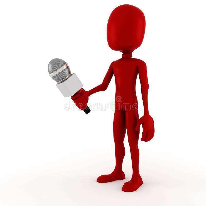 3d Man Reporter - Interview Concept Stock Illustration - Illustration ...