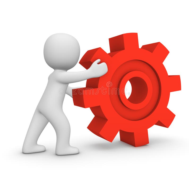 3d Man with Safety First Road Sign Stock Illustration - Illustration of ...