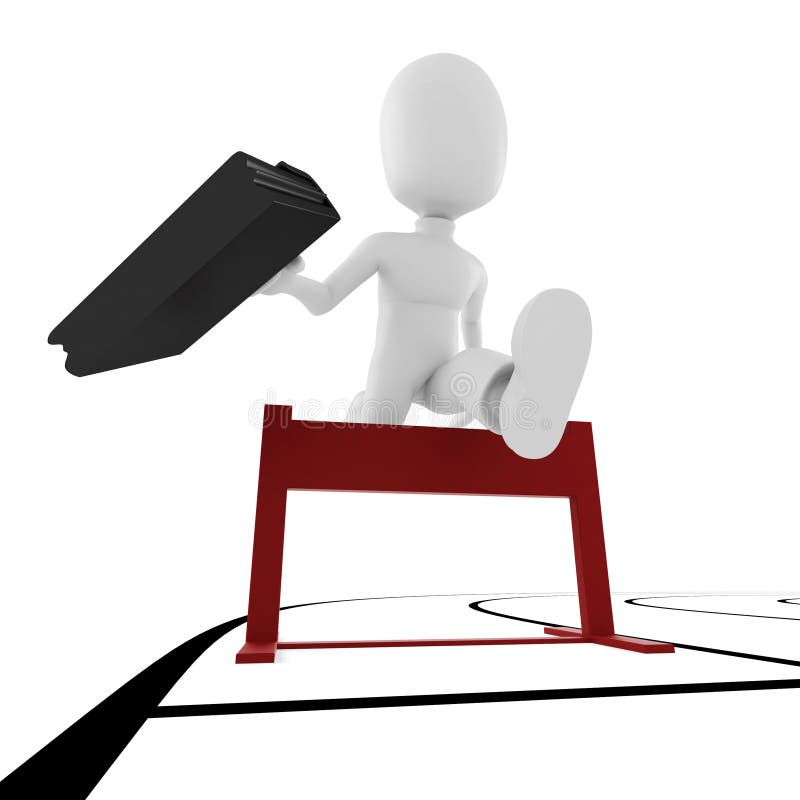 3d Man, Running For First Position Stock Illustration - Illustration of ...