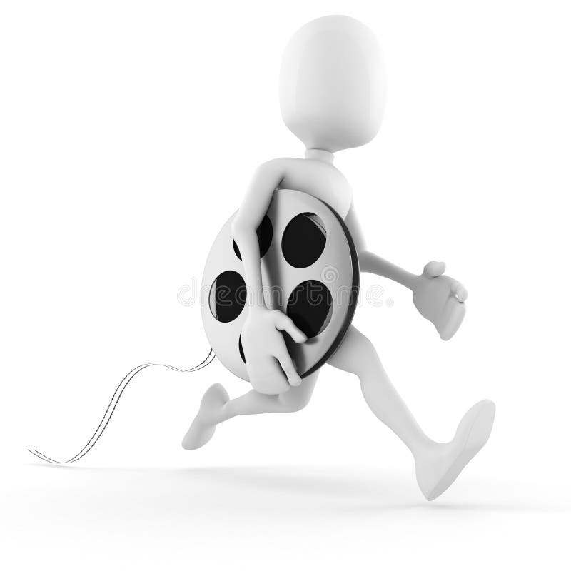 3d Man Running To Bring the Newest Film Stock Illustration ...