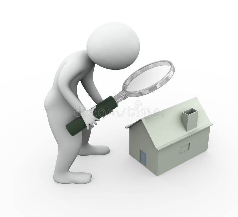 3d man searching house stock illustration. Illustration of looking ...