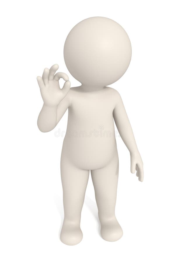 3d Little Man Has a Coffee Break Stock Illustration - Illustration of ...