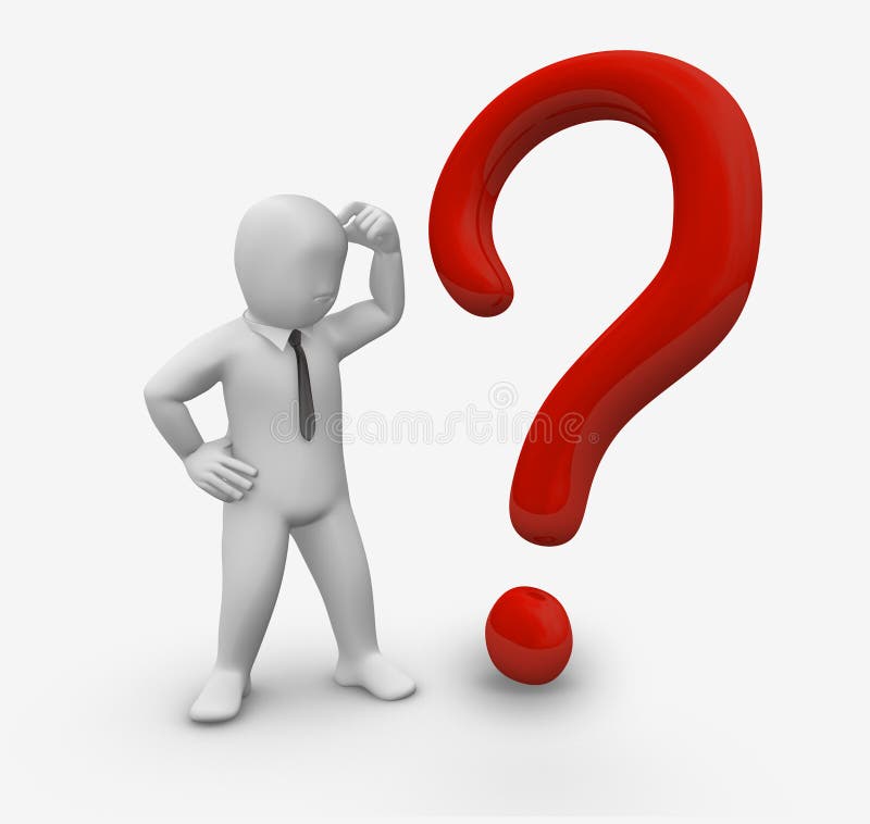 3d man with some problem stock illustration. Illustration of background ...