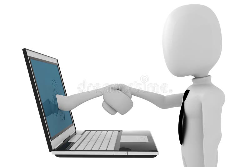 3d Man Call Center Ready To Help Stock Illustration - Illustration of ...