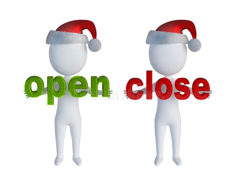 3d Man Standing Near To an Close, Open Icon Stock Illustration ...